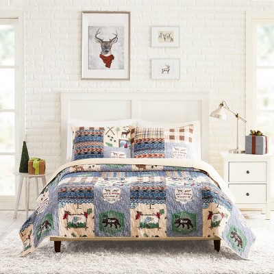 Modern Heirloom 3pc King Cabin Quilt Set : Target