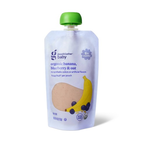 Organic Banana Blueberry Oat Baby Food Pouch - 4oz - Good & Gather ...