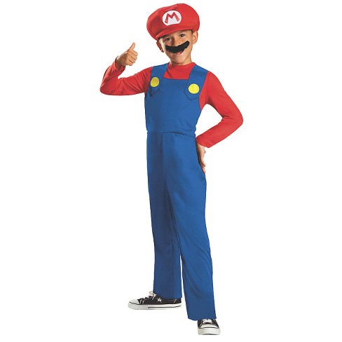 Boys' Classic Mario Jumpsuit Costume - Size 4-6 - Red : Target