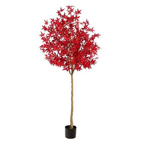 Nearly Natural 6’ Autumn Maple Artificial Fall Tree : Target