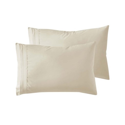 Nestl Luxury Soft Microfiber King Size Pillowcases, Set Of 2, Beige ...
