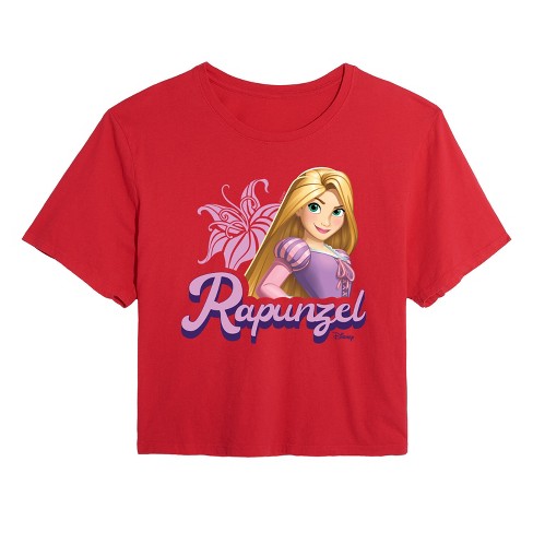 Women's - Disney Princess - Rapunzel Headshot Cropped Graphic T-shirt ...