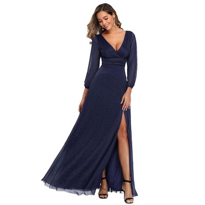Navy Blue Plus Size Floor Length Formal Dresses Ep00739, 18 : Target