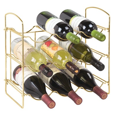 Twine Pyramid 6 Bottle Wood Wine Rack, Holds 6 Standard Wine Bottles ...