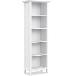 Halifax 24 inch Wide Solid Wood Transitional 5 Shelf Bookcase in White ...
