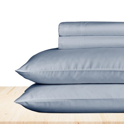 Full Sheets Set, Gots Certified 100% Organic Cotton Percale, Blue Bed ...