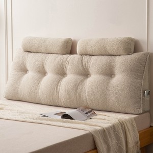 Bekrvio 59"/79" Headboard Wedge Pillow with Neck Roll, Large Triangular ...