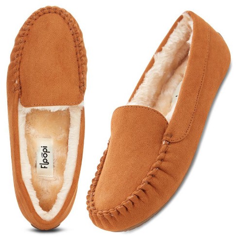 Floopi Women's Lily Moccasin Faux Suede Slippers : Target