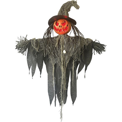 Sunstar Jack-o-lantern Scarecrow Light-up Hanging Halloween Decoration ...