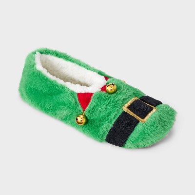 Brandclub - Women's Elf Faux Fur Christmas Slipper Socks with Jingle ...