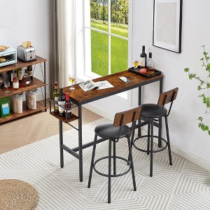 Whizmax Bar Table And Chairs Set For 2 3 Pieces Pub Dining Table Set Counter Height Dining Set With 2 Pu Upholstered Stools For Kitchen Target