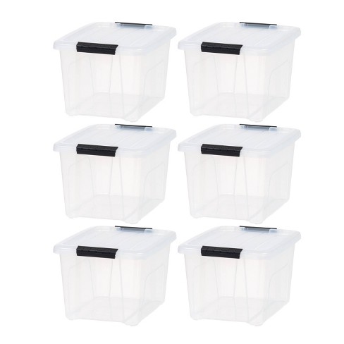 Iris 20.5qt 6pk Plastic Storage Bins With Lids And Latching Buckles ...