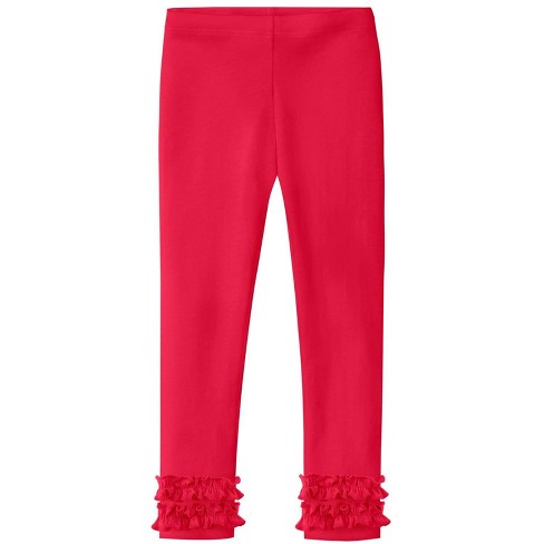 City Threads Usa-made Girls Soft Cotton Ruffle Leggings | Candy Apple ...