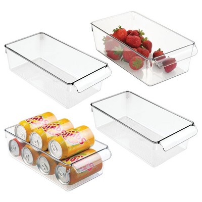 Idesign Fridge Storage Tray With Handle - Set Of 4 - Clear : Target