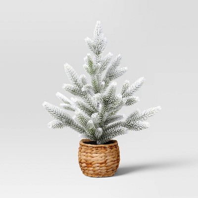 2ft Nearly Natural Pre-lit Flocked Artificial Christmas Tree: Indoor ...