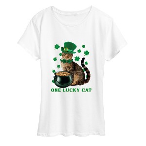 Women's - Instant Message - Lucky Cat Short Sleeve Graphic T-Shirt : Target