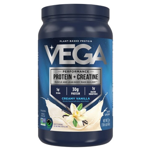 Vega Performance Protein + Creatine Plant Based Vegan Powder - Vanilla ...