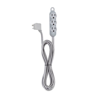 Globe Electric 12' 3 Outlet Extension Cord Gray: Indoor 12 Ft ...