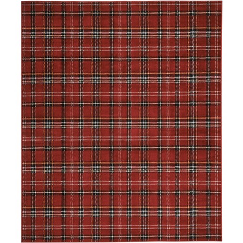 Nourison Grafix Contemporary Plaid Area Rug Red 9' X 12' : Target
