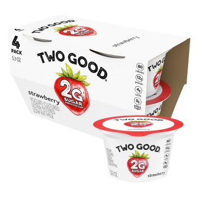 Two Good Low Fat Lower Sugar Strawberry Greek Yogurt - 4ct/5.3oz Cups ...