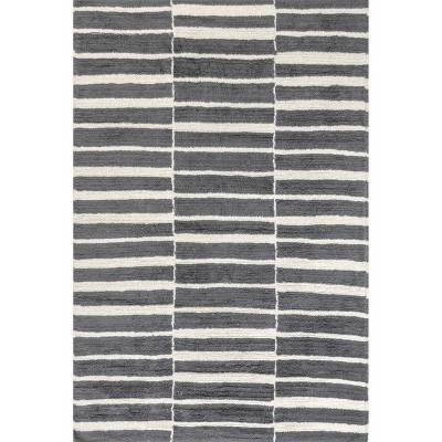 Arvin Olano X Rugsusa - Mozai Fringed Wool-blend Area Rug, 5' X 8', Light Gray : Target
