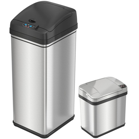 Itouchless Combo Set Touchless Sensor Kitchen And Bathroom Trash Cans ...