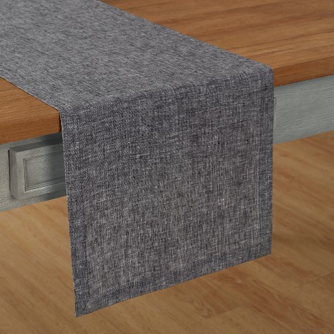 Solino Home Linen Table Runner Chambray Black 14 X 108 Inches | Athena ...