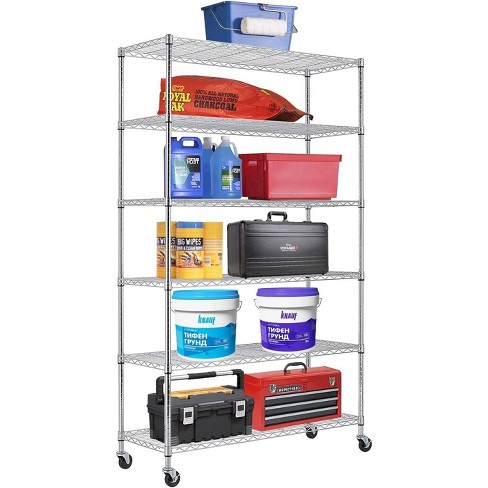 Fdw 6 Tier Commercial Wire Shelving Unit Metal Shelf Wire Rack ...
