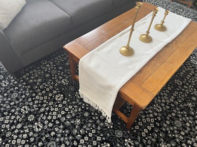 14"x72" Pebble Textured Woven Table Runner Cream - Hearth & Hand™ With ...