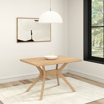 Plank+beam 72" Modern Dining Table For 6, Solid Wood Rectangular Dining ...