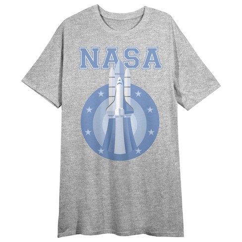 Nasa Shuttle Logo Women's Heather Gray Short Sleeve Crew Neck Sleep ...