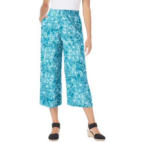 Woman Within Women's Plus Size Pull-on Elastic Waist Soft Capri - 28 W ...