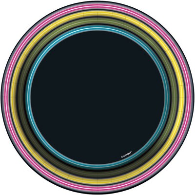 Exquisite 7 Inch Black Light Glow Party Disposable Plates: Assorted ...