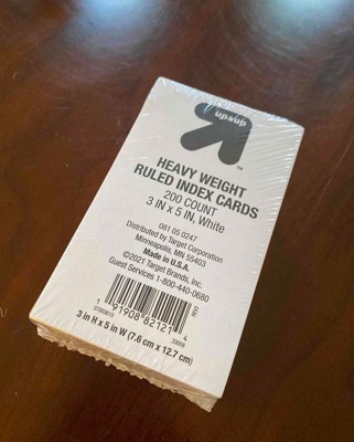 3''x5'' 200ct Index Cards Heavy Weight Ruled White - Up & Up™ : Target