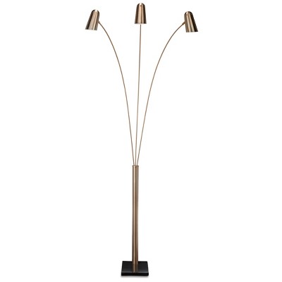 67" Fiona 3-light Matte Black Track Tree Lamp With Matte Brass Accents ...