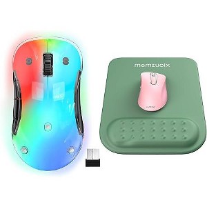 2.4G Wireless Mouse, Ergonomic Mouse Pad with Wrist Support(LED ...