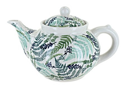 Blue Rose Polish Pottery Woodland Fern Teapot : Target