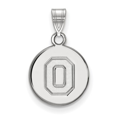 Black Bow Jewelry 10k White Gold Ohio State Buckeyes Ncaa Small Pendant ...