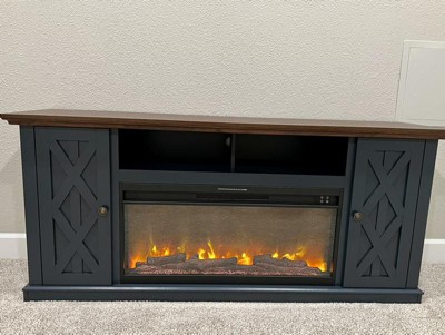 68" Freestanding Electric Fireplace Tv Stand For Tvs Up To 78" Green ...