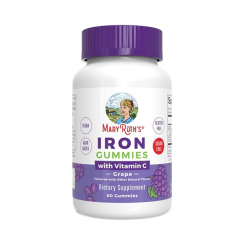 Maryruth's Iron Supplement Vegan Gummies - Grape - 60ct : Target