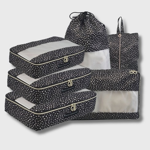 French Connection 6pc Packing Cube Set - Travel Storage Set (polka Dot ...