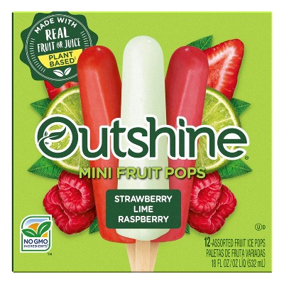 Outshine Strawberry, Lime & Raspberry Frozen Fruit Bar - 12ct : Target