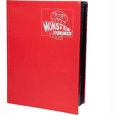 Monster Binder - 9 Pocket Trading Card Album - Matte Red - Holds 360 ...