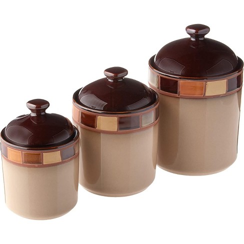 Gibson Elite Casa Estebana 3-piece Stoneware Canister Set : Target
