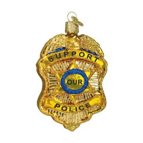 Old World Christmas 3.75 In Police Badge Public Safety Service ...