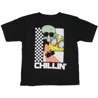 Nickelodeon Boy's Spongebob Chillin Checkered Kid's Short Sleeve T ...