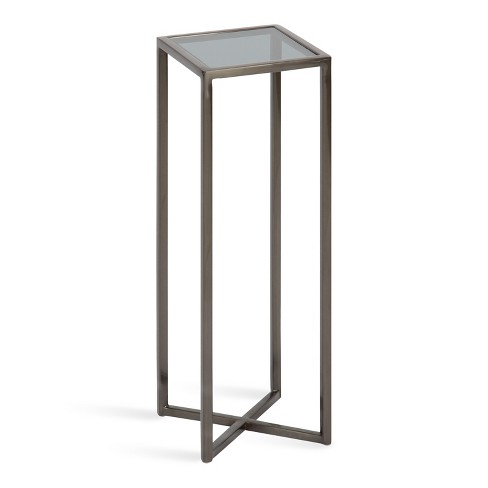 Kate And Laurel Jaspur Square Metal Drink Table 7x7x21 Pewter Target