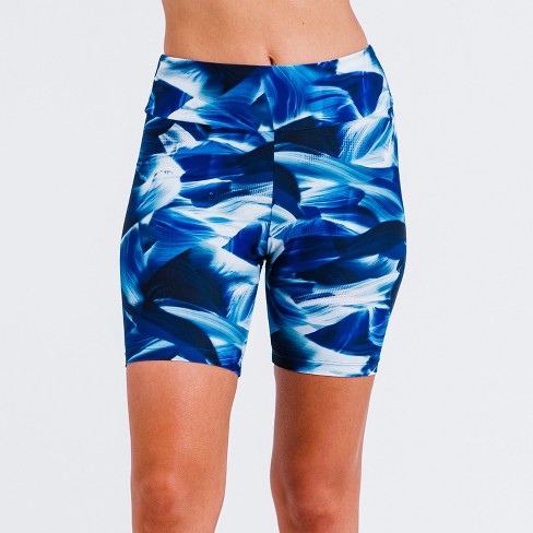 Calypsa Women's Chlorine Resistant High Waisted Mid-thigh Swim Shorts ...