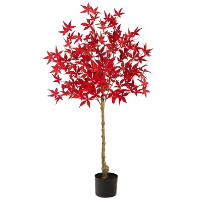 Nearly Natural 4-ft Autumn Maple Artificial Fall Tree : Target