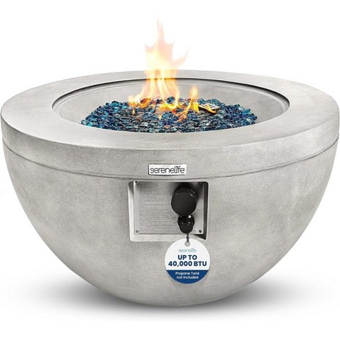 Serenelife Propane Gas Fire Pit - Round, 40k Btu : Target